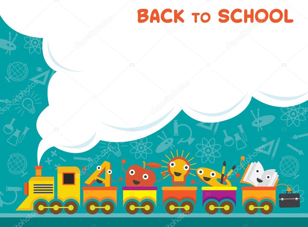 Train with Education Characters Back to School Stock Vector Image by ...