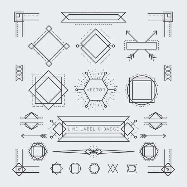 Art Deco Style Line and Geometric Labels and Badges Monochrome Stock ...