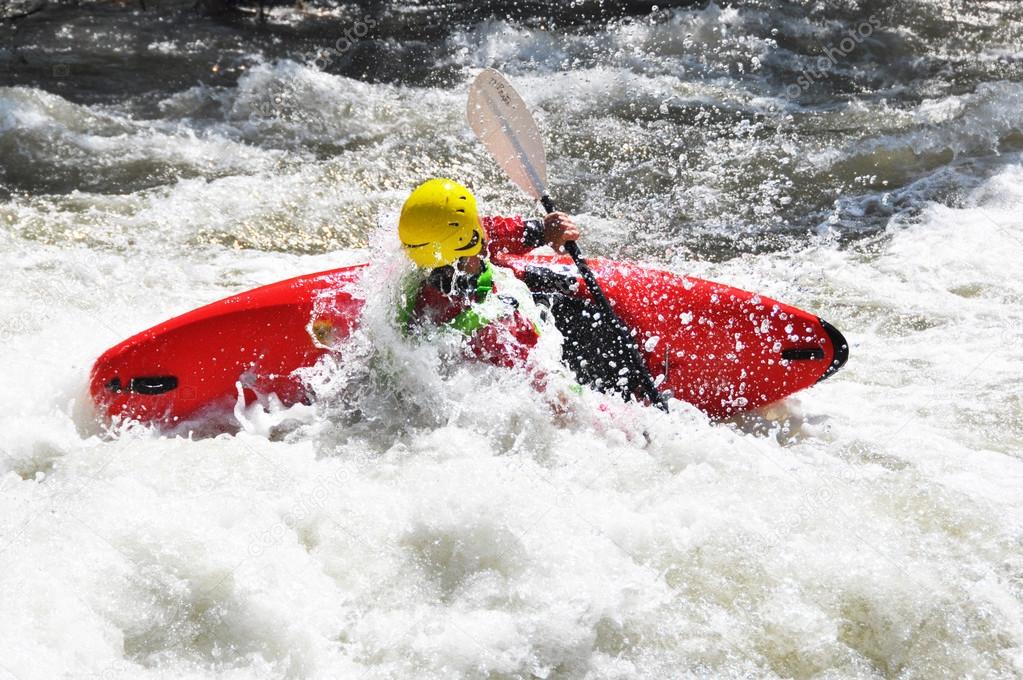 White water kayaking as extreme and fun sport — Stock Photo © mur162 ...