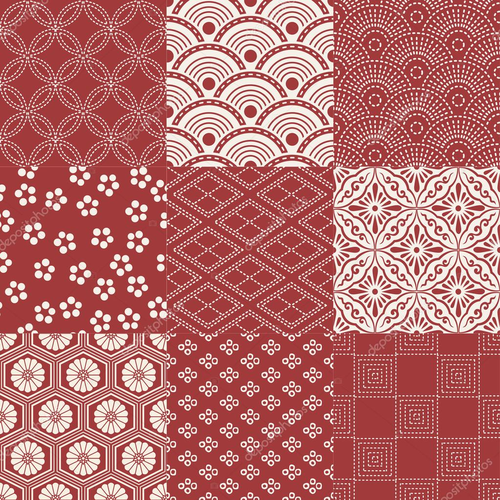 Red Japanese traditional mesh Stock Vector by ©kidstudio852 65126065