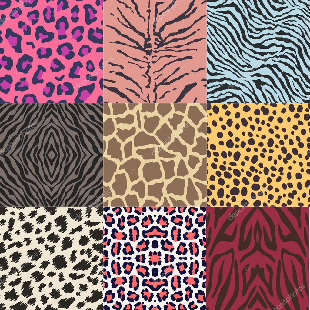 Repeated wildlife animal skin background set Stock Vector by ...