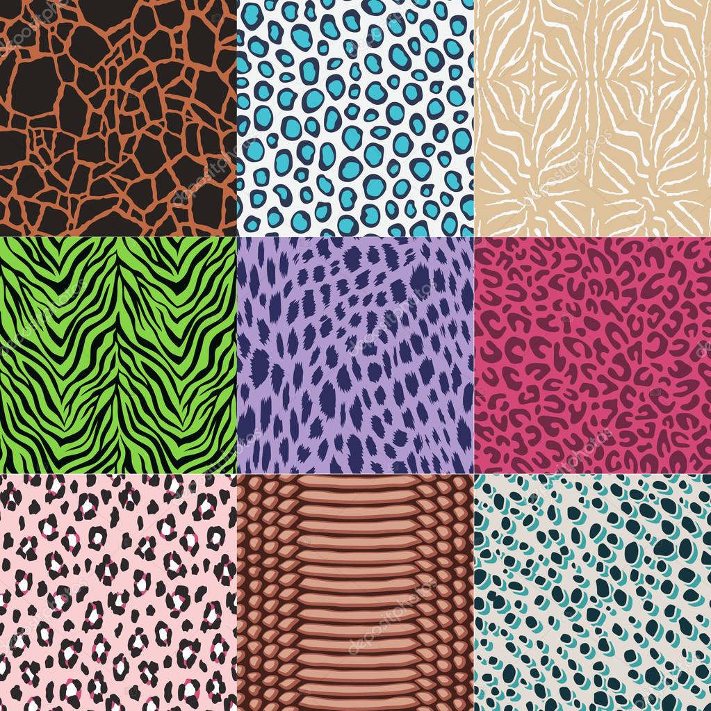 Repeated wildlife animal skin background set Stock Vector by ...