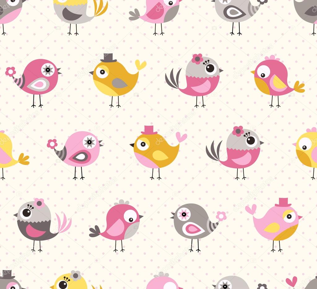 patr n de dibujos animados aves lindo sin costuras 2024