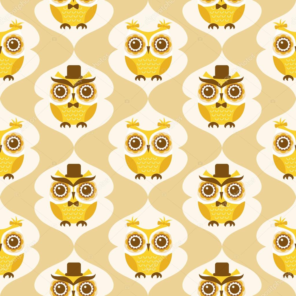 Seamless cartoon owls pattern Stock Vector Image by ©kidstudio852 #74087033