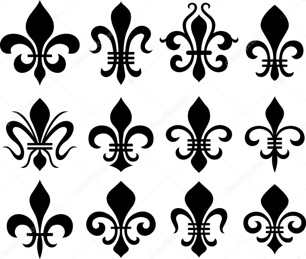 Fleur de lys symbol set — Stock Vector © kidstudio852 #75985761