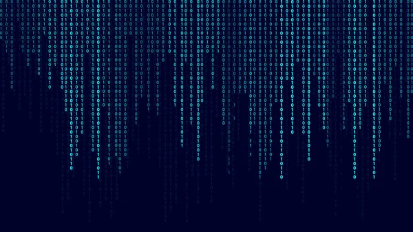 Blue Matrix Background Falling Numbers Screen Technology Stream Binary Code Stock Vector Image ...