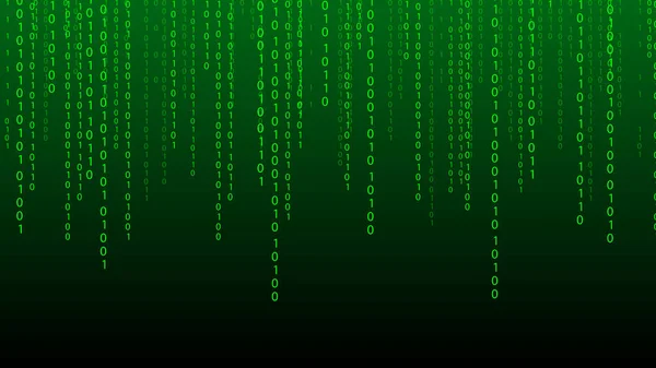 Green Matrix Background Falling Numbers Screen Technology Stream Binary Code Stock Vector by ...