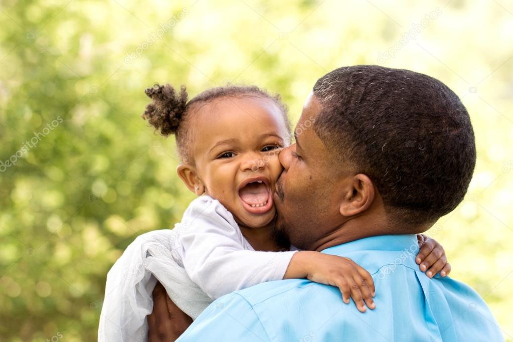 African American father and daughter — Stock Photo © pixelheadphoto ...