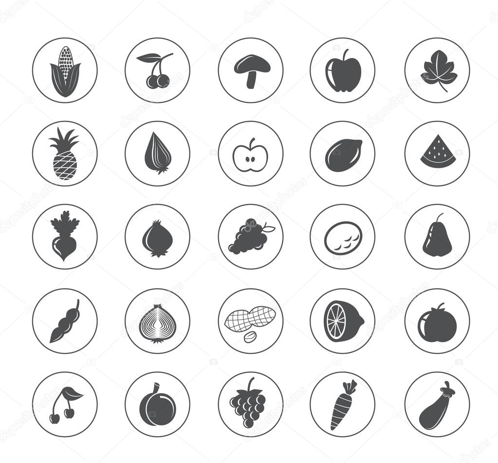 Fruit and vegetable icon Stock Vector by ©imazyreams 58430401