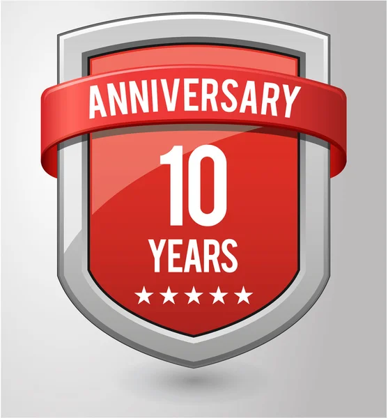 Shield 10 years anniversary — Stock Vector © imazyreams #71706827