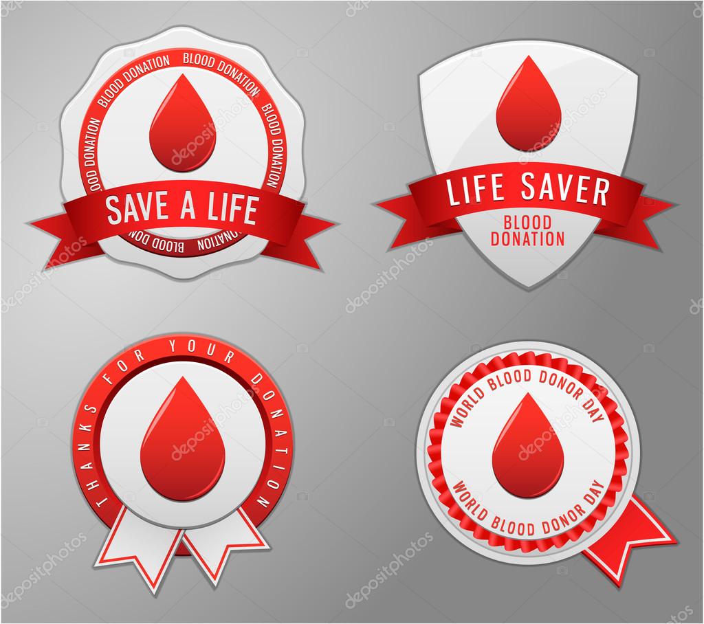 Save Blood Badge,Shield and Ribbon Stock Vector Image by ©imazyreams ...