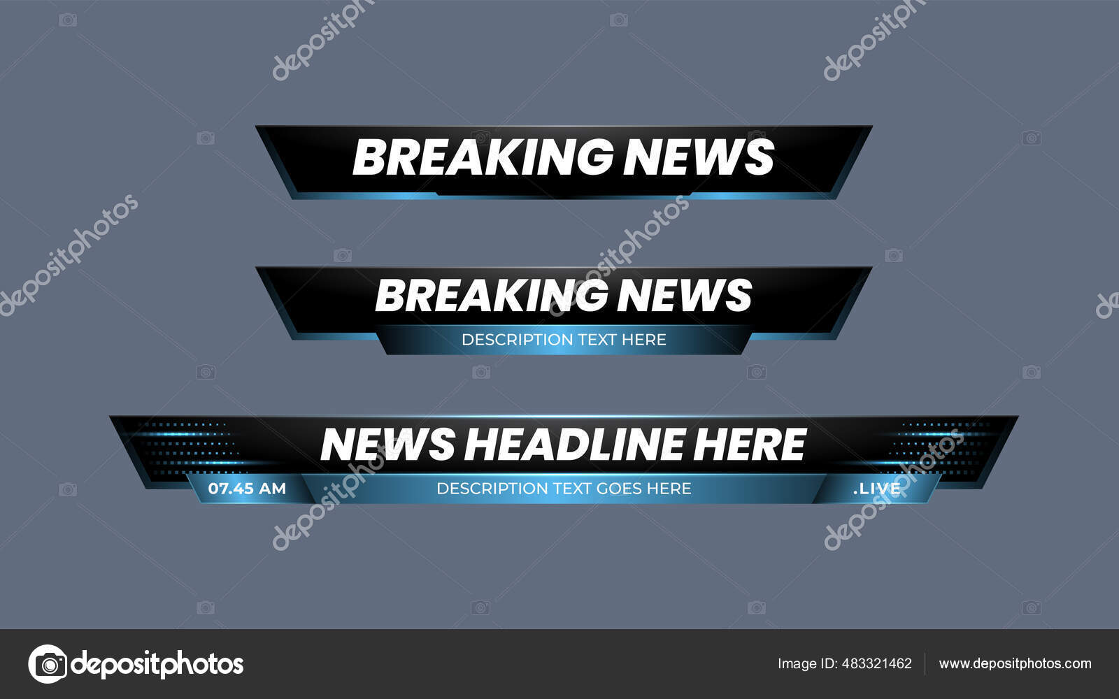 Breaking News Lower Third Modern Blue Black Background Lower Third ...