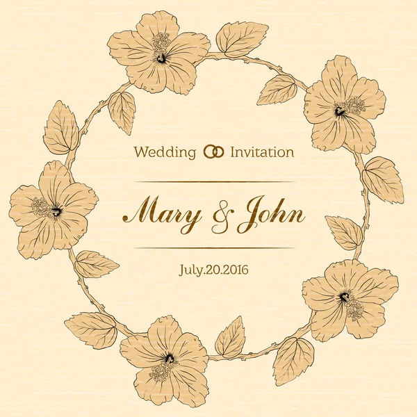 Marriage design template with custom names in square frame flowers ...