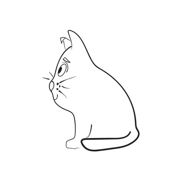 Cat Sitting Profile Drawing