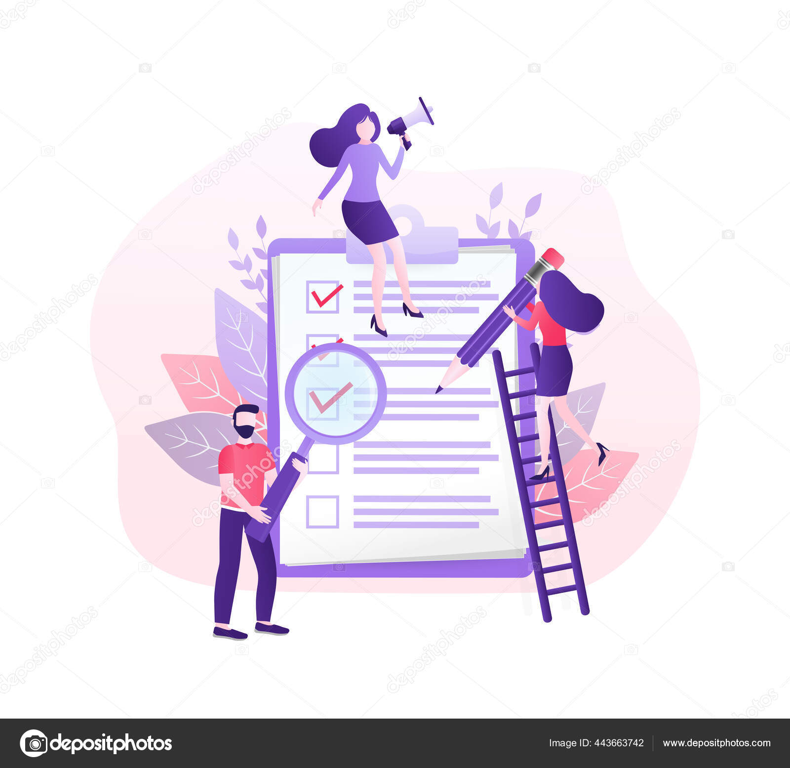 Checklist people, great design for any purposes. Flat vector character ...