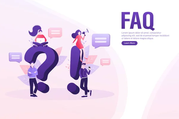 Frequently asked questions page template. Vector web banner. Customer ...