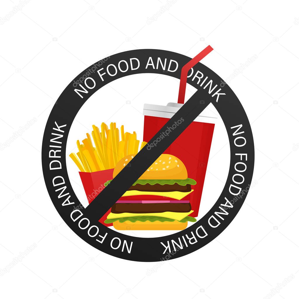 Ilustración vectorial. No hay señal de comida, gran diseño para ...