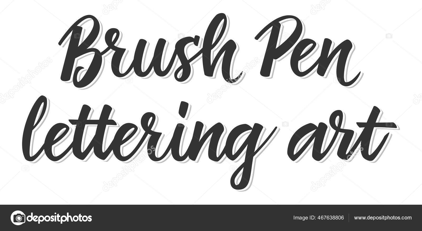 Hand lettering brush pen art. Vector print illustration Stock Vector ...