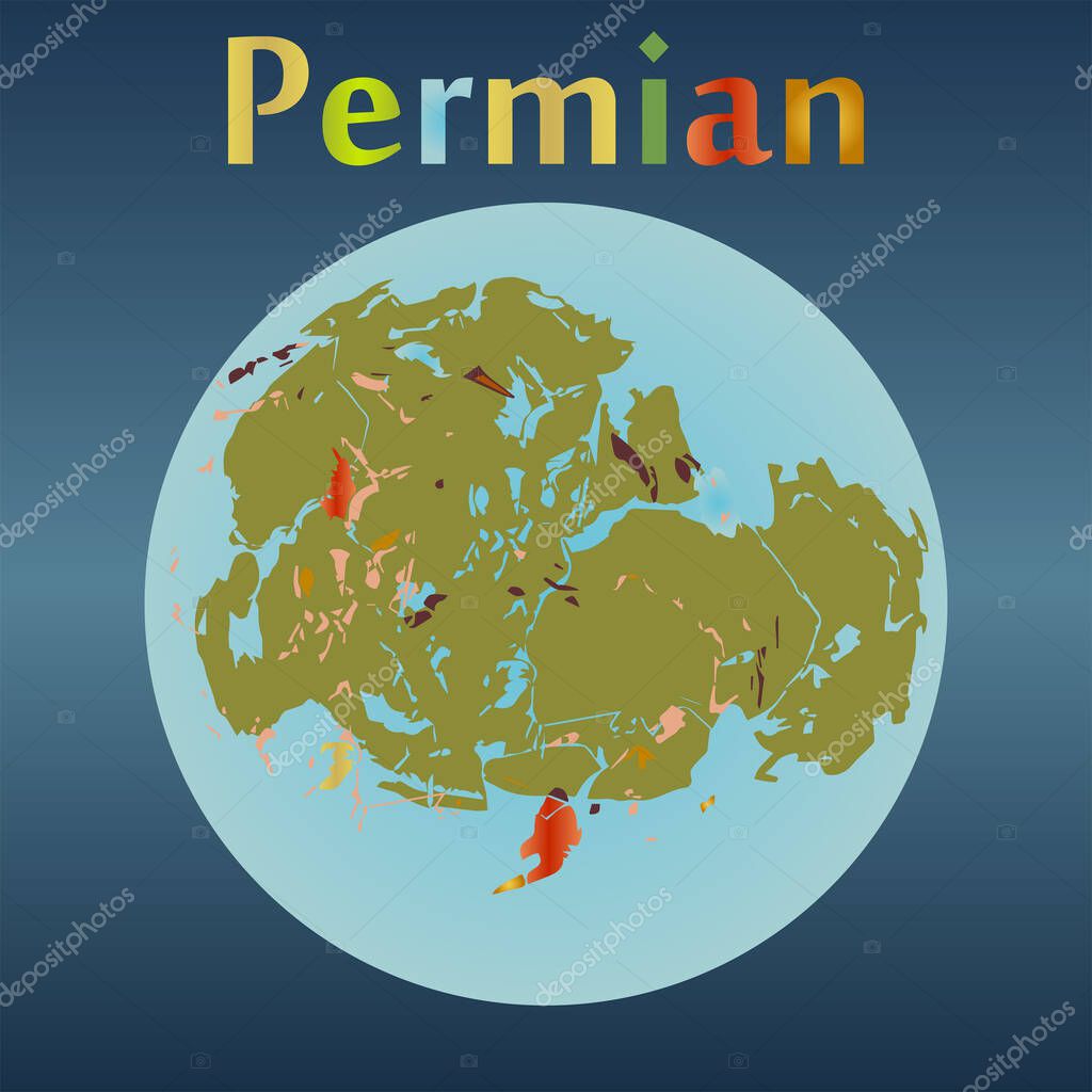 Período Pérmico en la historia de la Tierra. Continente antiguo. 2022