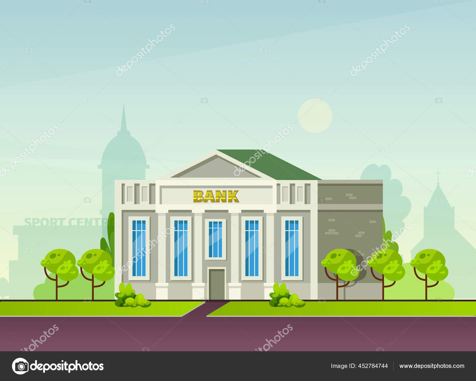 Bank Building Cartoon