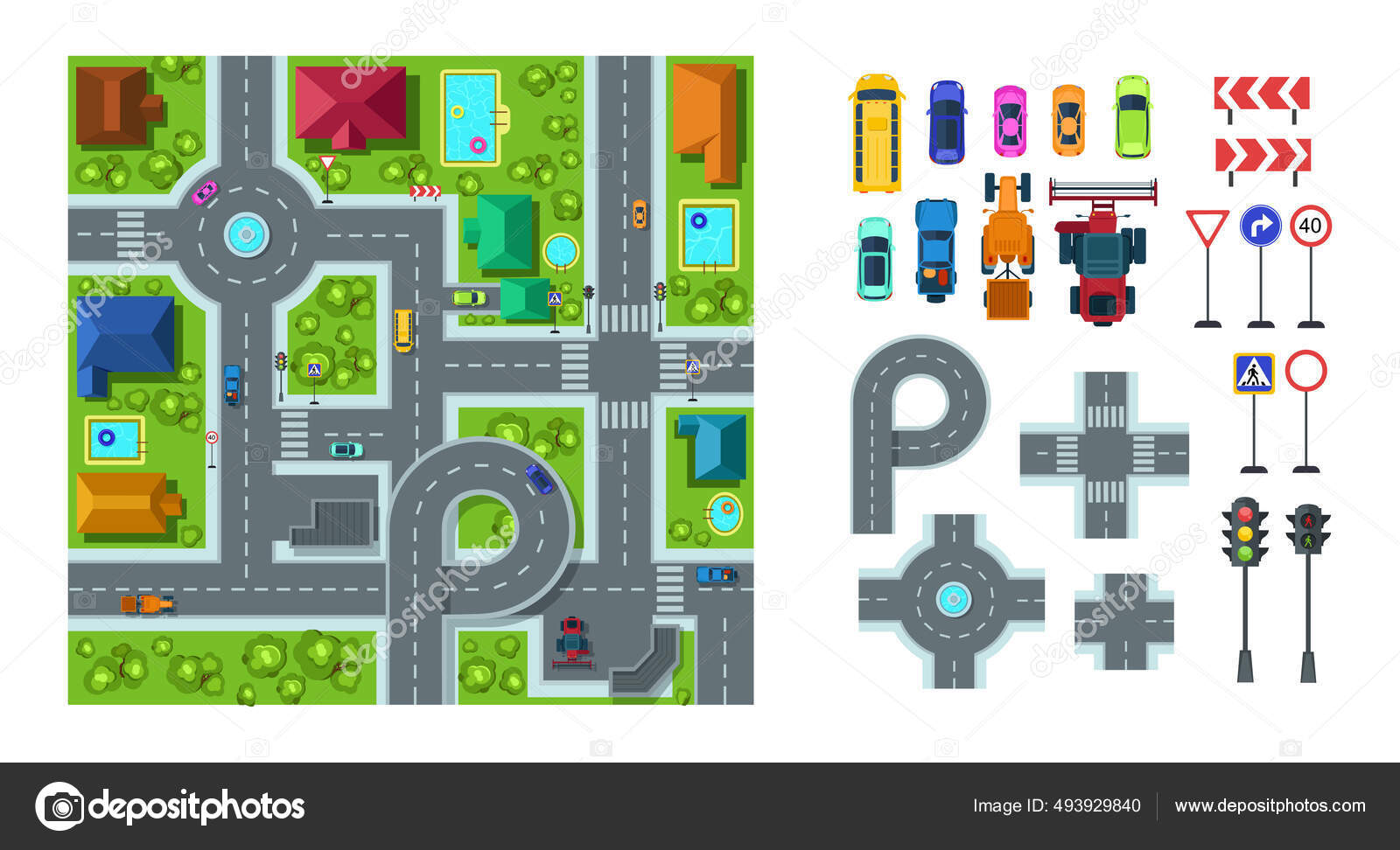 Peta Kartografi Jalan Kota Dengan Elemen Elemen Yang Telah Ditetapkan ...