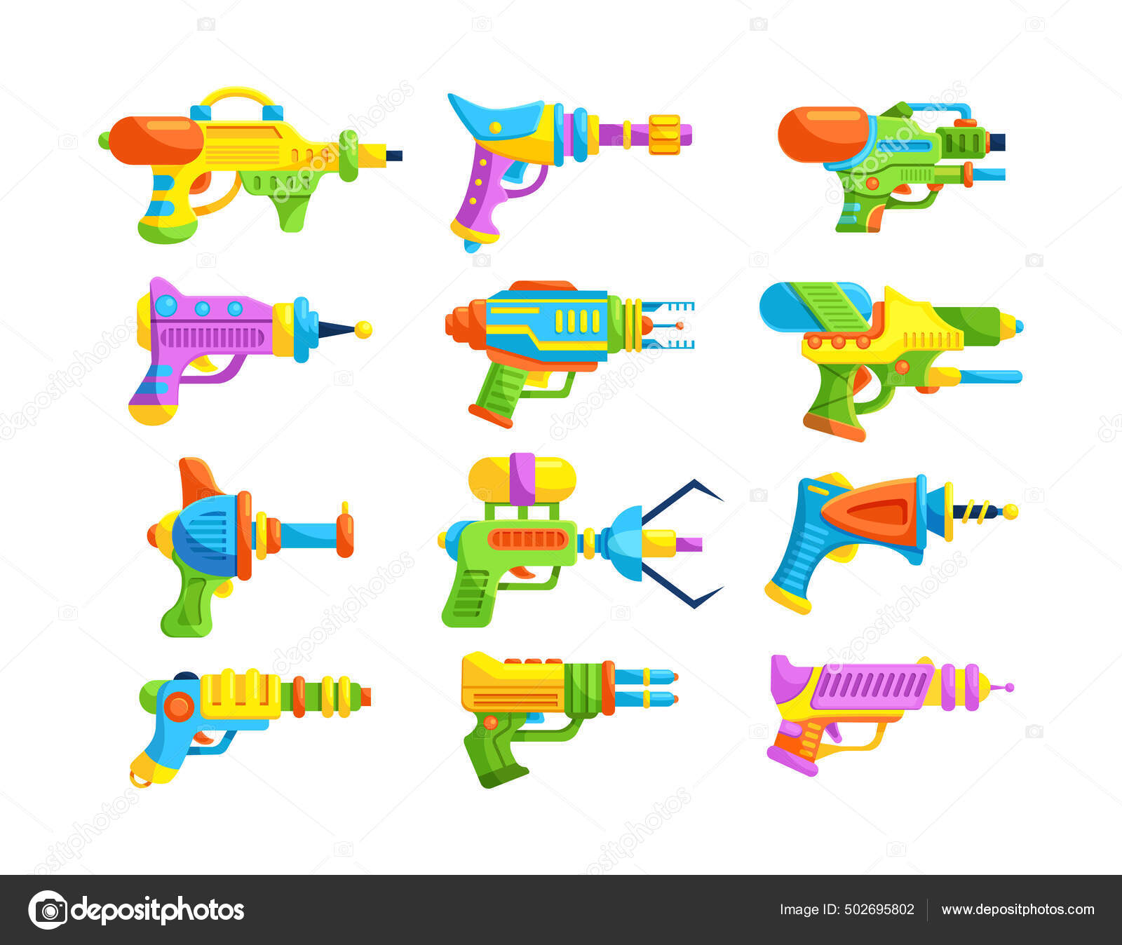 Bright Gun Children Toy Set Blaster Handgun Raygun Laser Weapon Stock ...