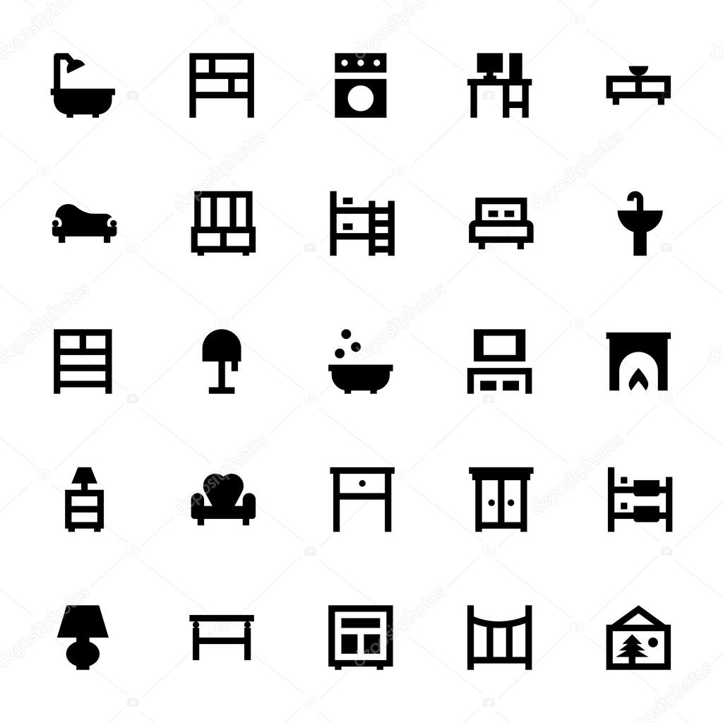 Furniture Vector Icons 5 — Stock Vector © creativestall #104075738