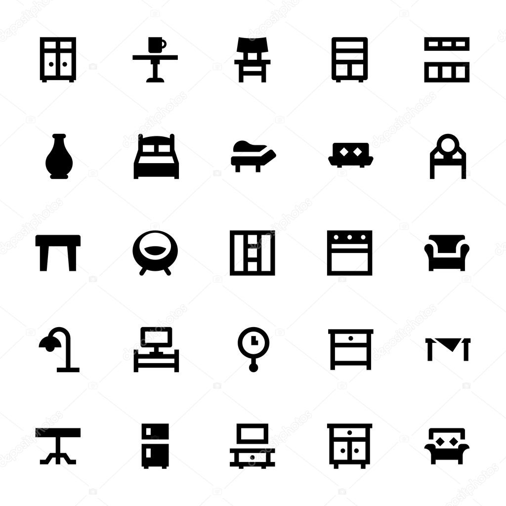 Furniture Vector Icons 7 — Stock Vector © creativestall #104075842