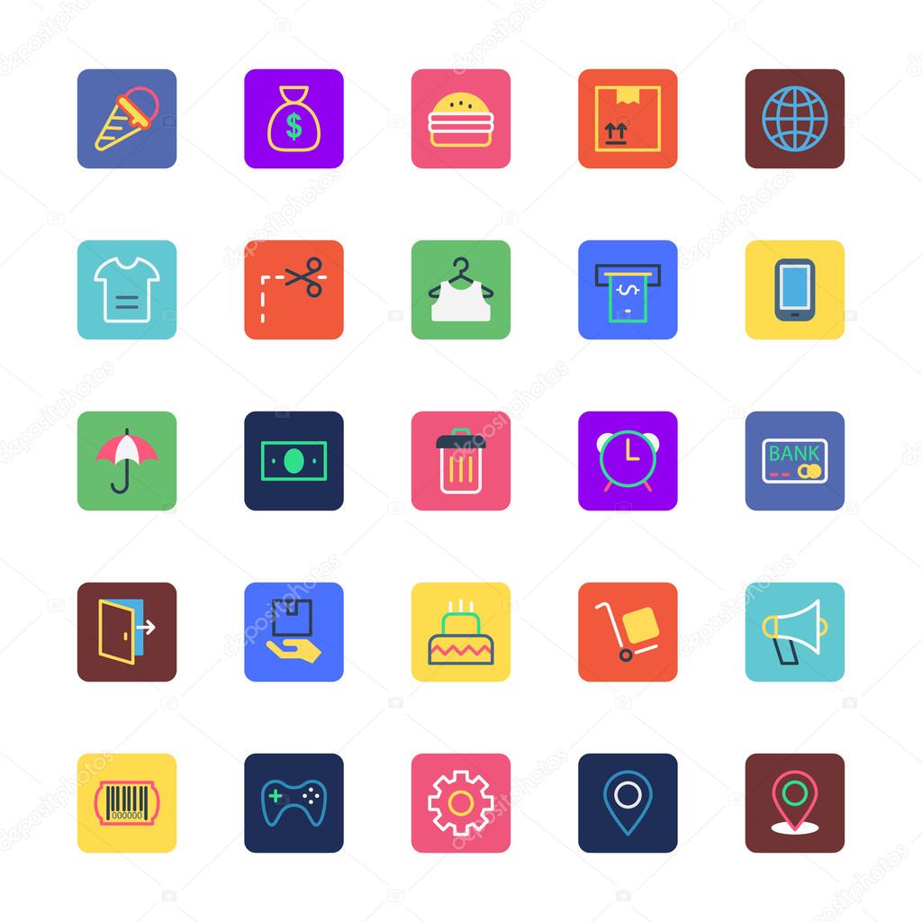 Compras y comercio electr nico Iconos de vectores de colores 2 2024