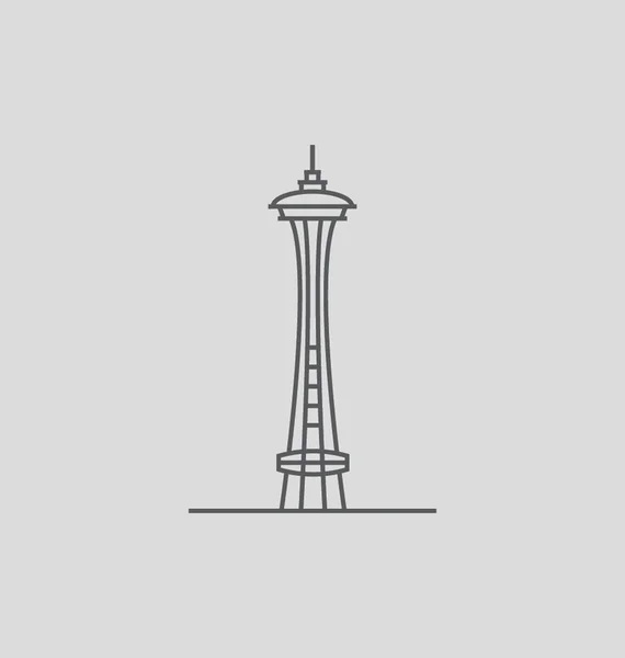 Space Needle Solid Vector Illustration — Stock Vector © creativestall ...