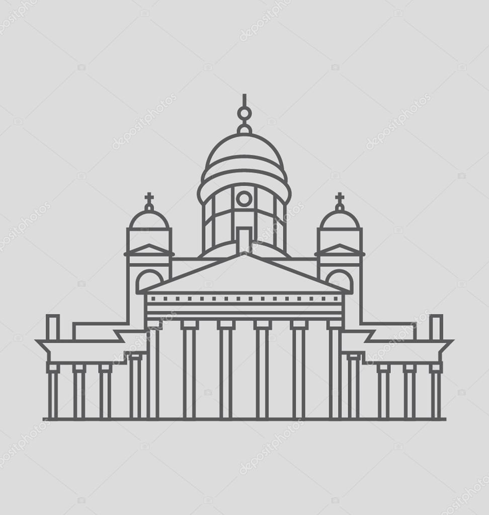 Helsinki Cathedral Vector Illustration Stock Vector by ©creativestall ...