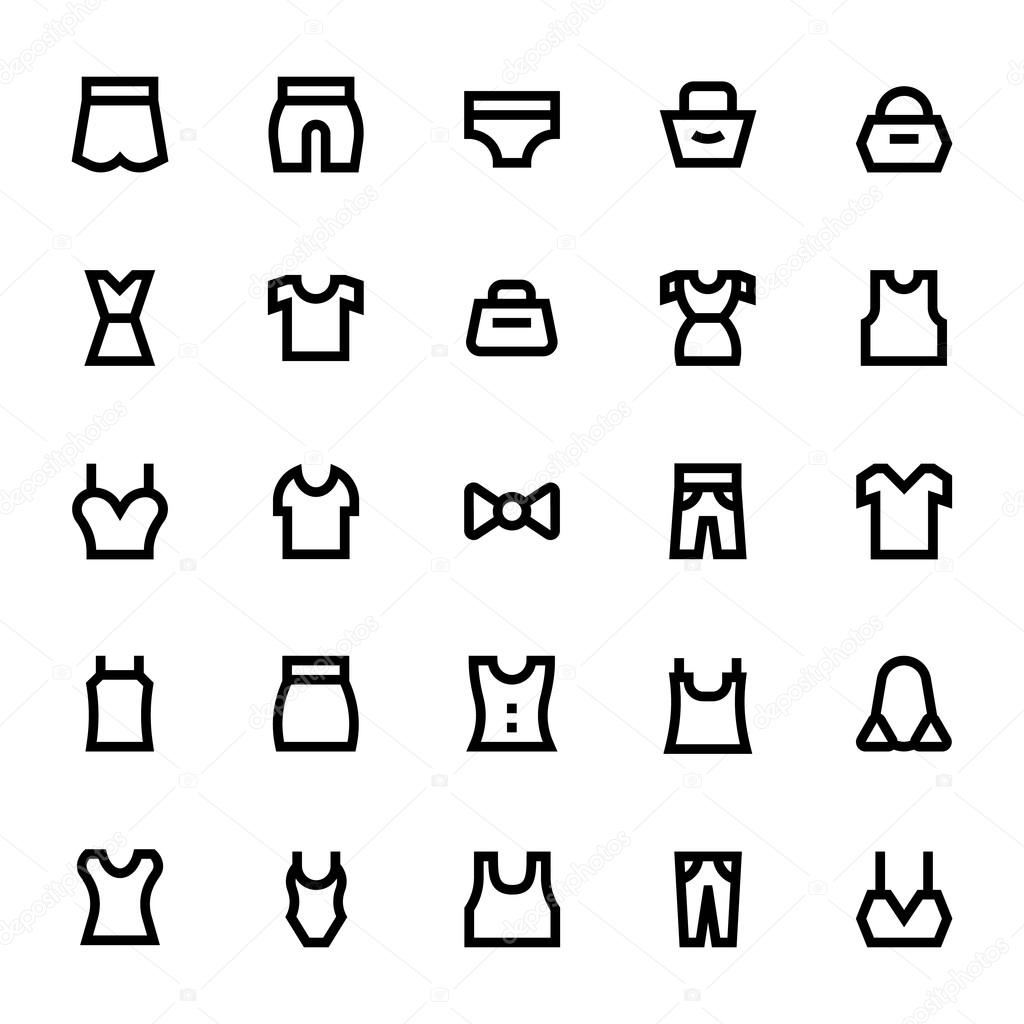 Clothes, Apparel and Garments Vector Icons 3 Stock Vector Image by ...