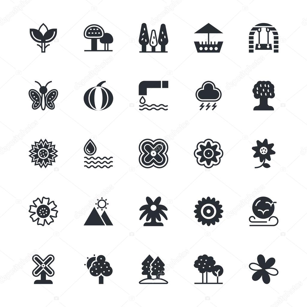 Nature, Park, Plants, Trees Vector Icons 3 Stock Vector Image by ...