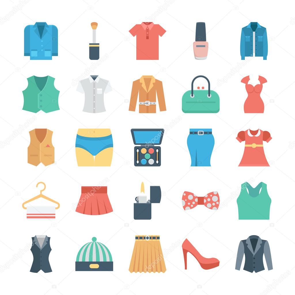 Moda y ropa Vector iconos 4 vector, gráfico vectorial © creativestall ...