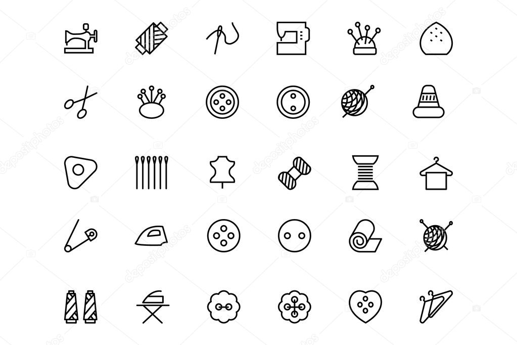 Sewing Line Vector Icons 1 — Stock Photo © creativestall #73963523