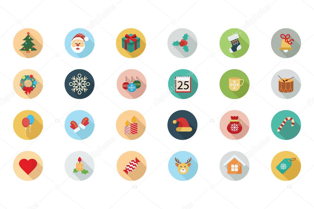 Icon: flat natal | Christmas Vector Flat Icons 1 — Stock Vector ...