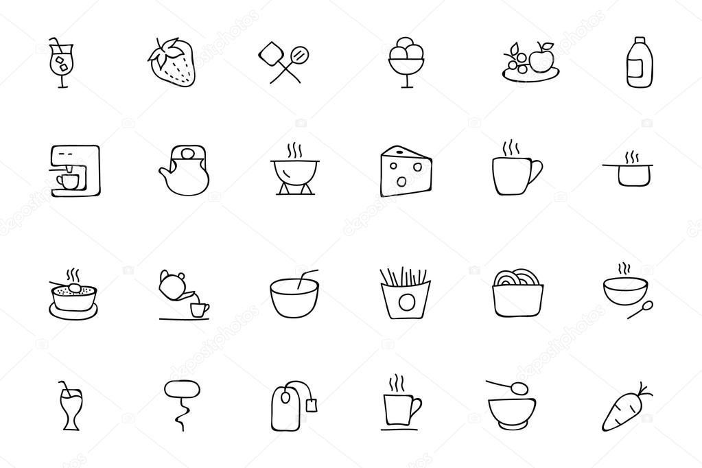 Food Hand Drawn Outline Vector Icons 4 Stock Vector Image by ...