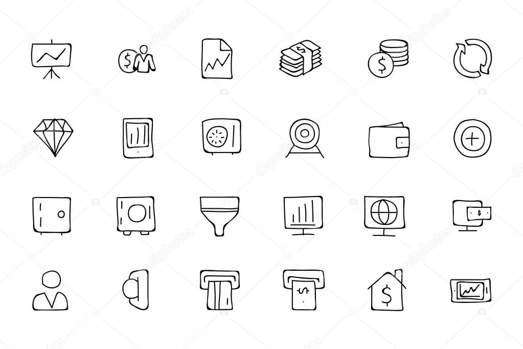 Finance Hand Drawn Doodle Icons 3 — Stock Vector © creativestall #76791933