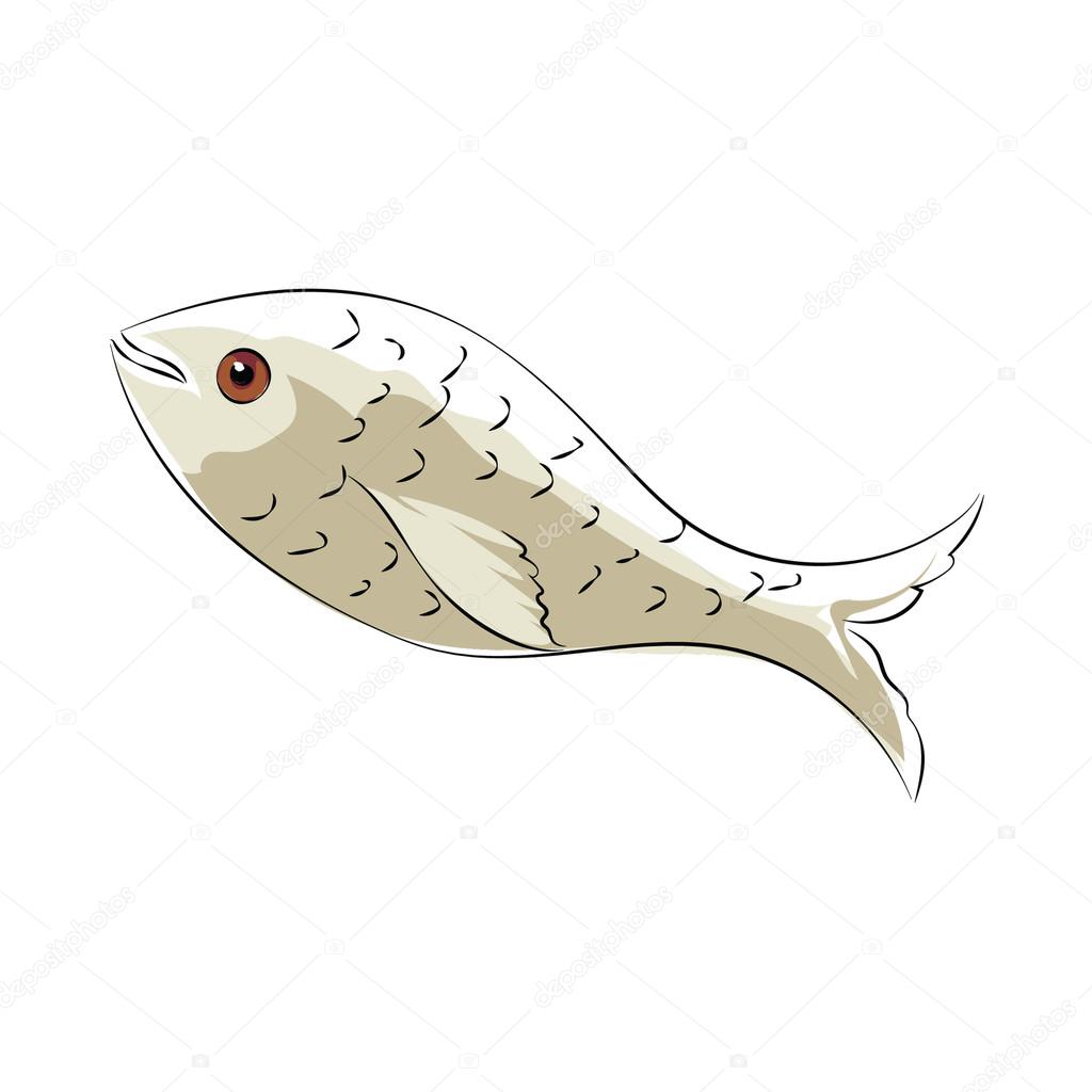 Fish Hand Drawn Colored Vector Icon Stock Vector Image by ...
