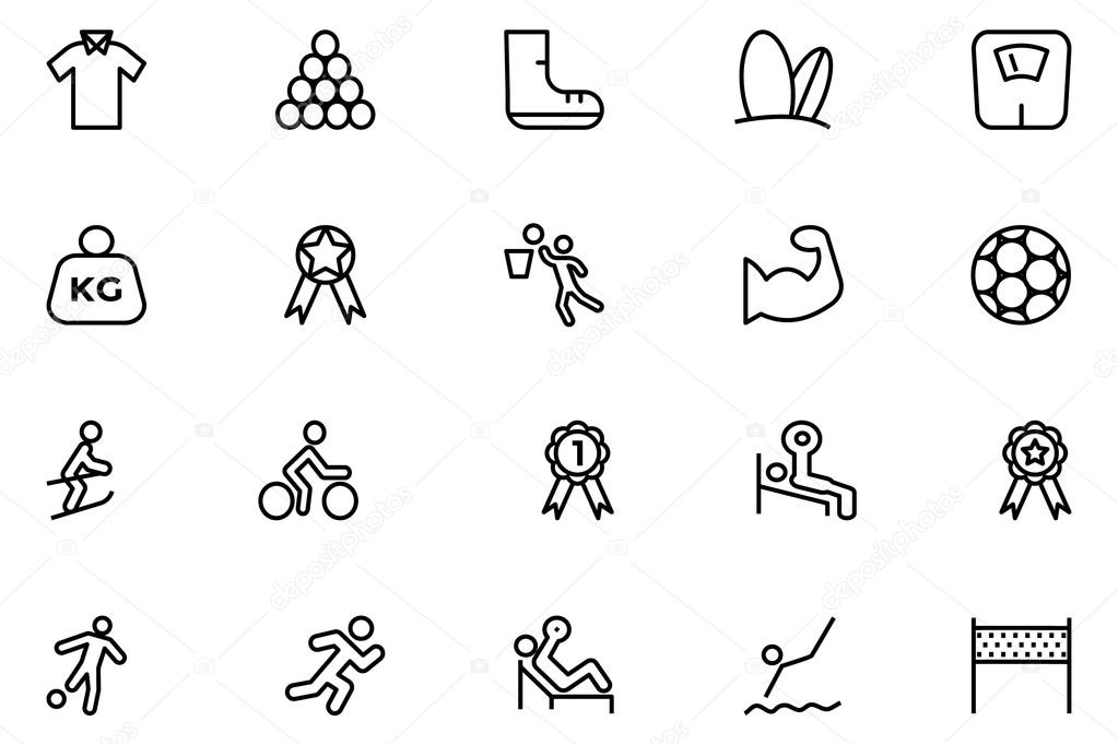Sports Outline Vector Icons 6 Stock Vector by ©creativestall 80927474