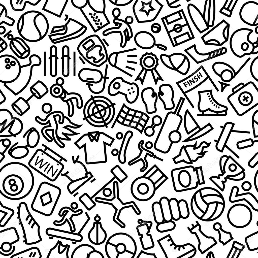 Ilustración del patrón icónico del esquema sin costura de los deportes 2023