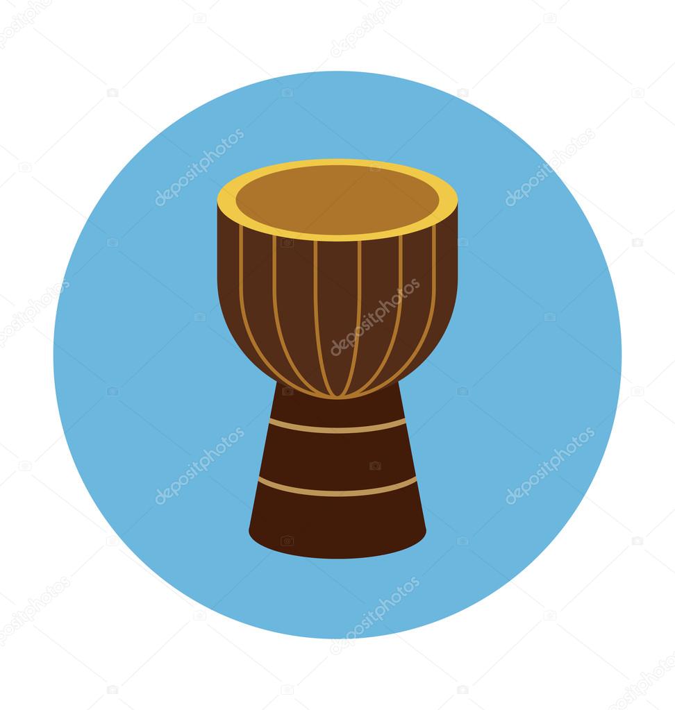 Djembe coloreado icono del vector 2023