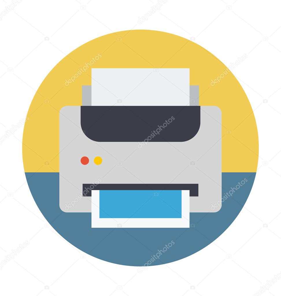 Printer Colored Vector Illustration — Stock Vector © creativestall ... Printer Colored Vector Illustration — Stock Vector © creativestall ...