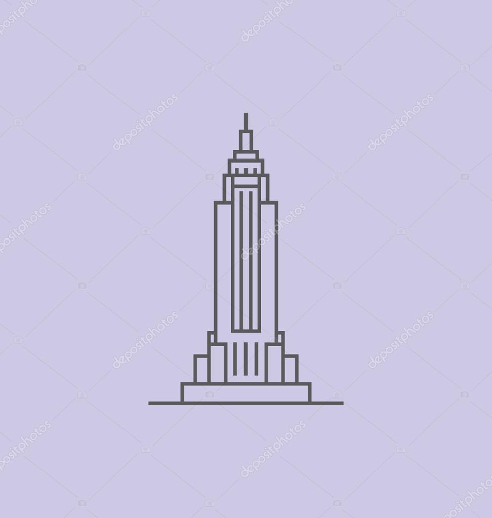 Empire State Building colored Vector Illustration — Stock Vector ...