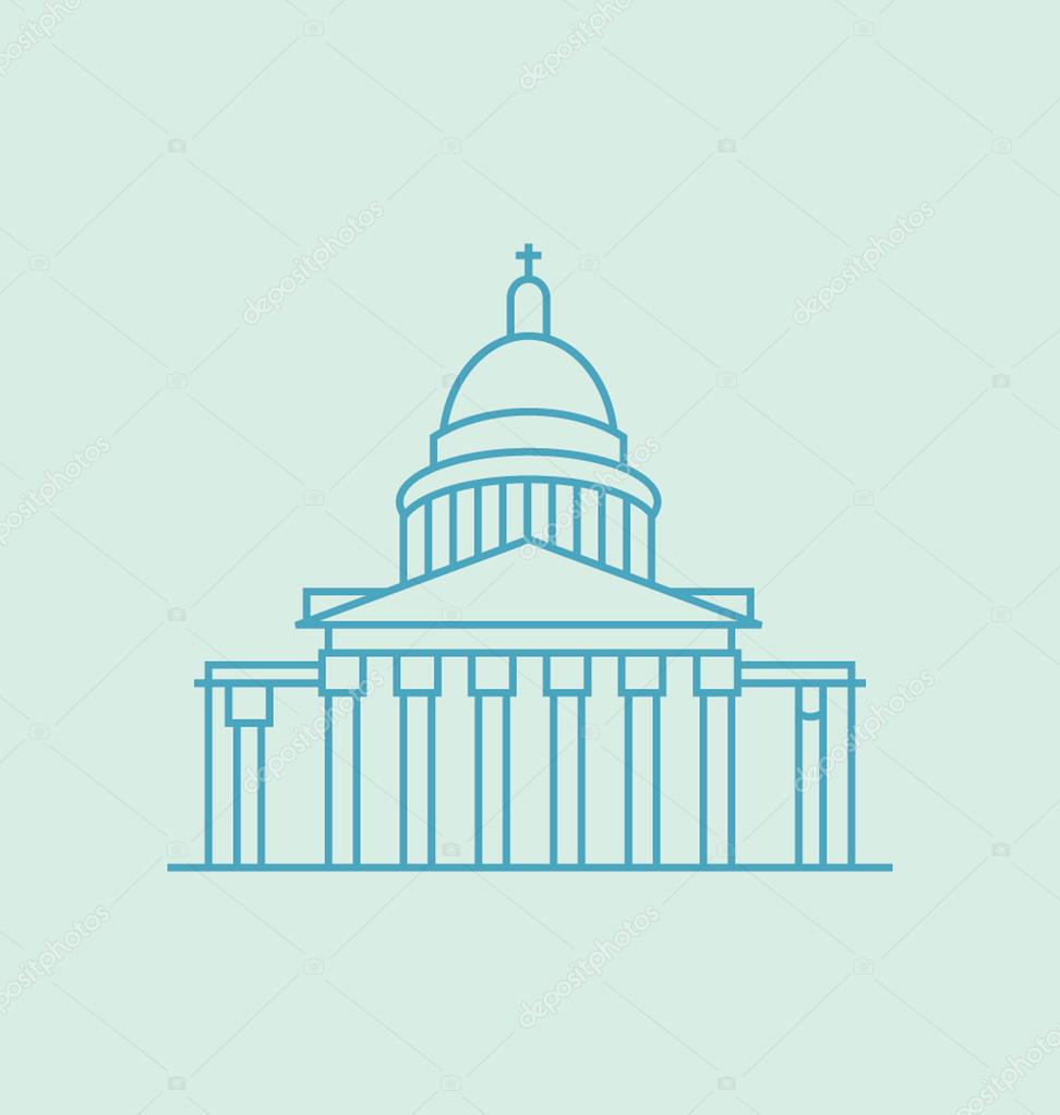 The Pantheon colored Vector Illustration Stock Vector Image by ...