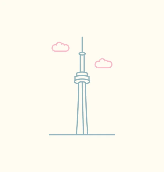 CN tower icon. Silhouette vector illustration. Architecture concept ...