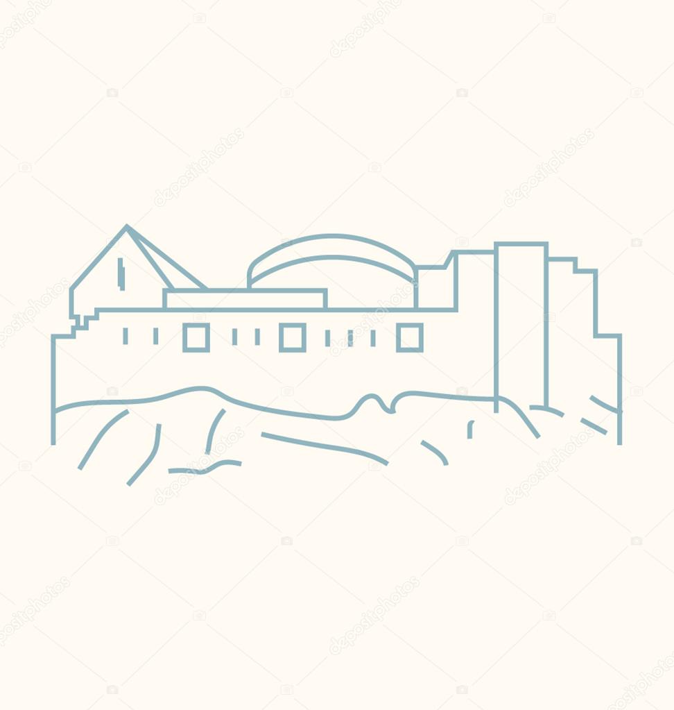 Edinburgh Castle colored Vector Illustration Stock Vector by ...