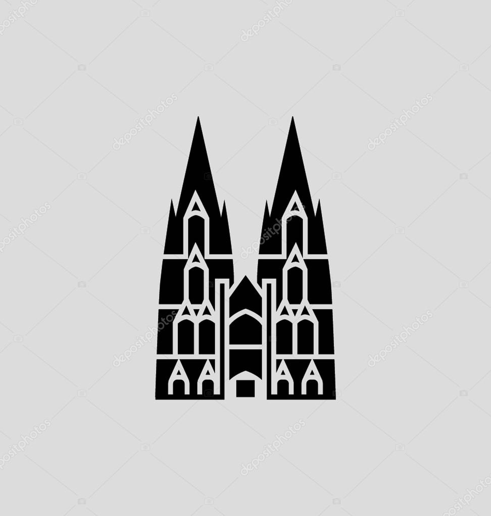 Kölner Dom solide Vektorillustration Stock-Vektorgrafik von ...