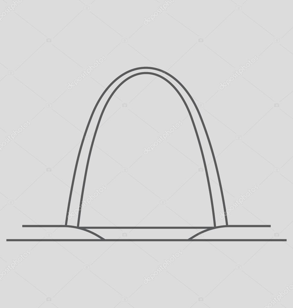 Gateway Arch Solid Vector Illustration — Stock Vector © creativestall ...