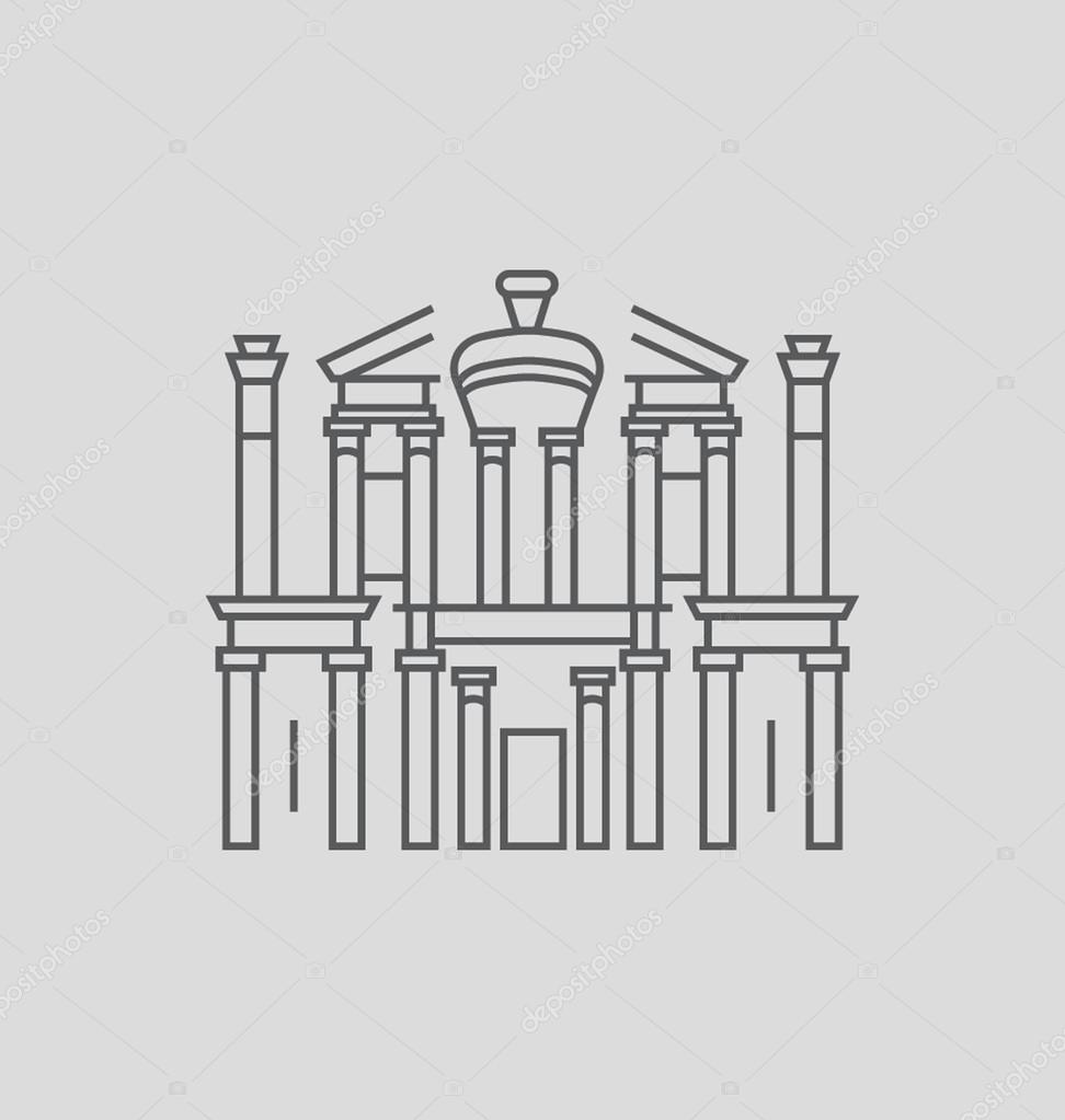 Petra Solid Vector Illustration Stock Vector by ©creativestall 91794958